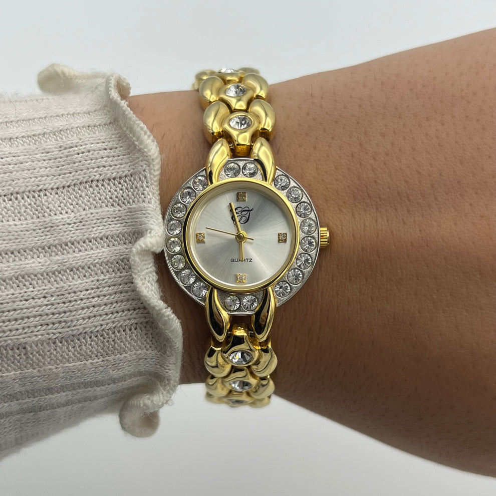 Elizabeth Taylor Diamanté Gold-Toned Watch – Dainty Dials